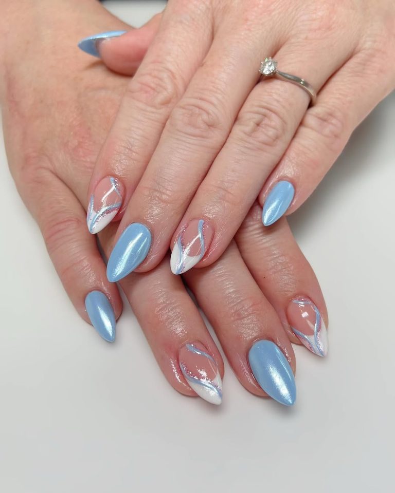 Baby Blue Nail Designs For Spring Mood – MorningKo