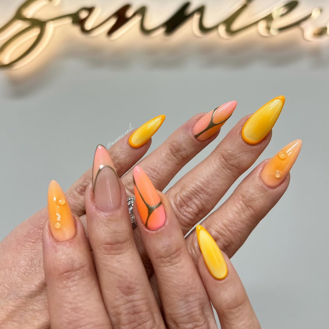 28 Succinct Sunset Ombre Nails For Groovy Summer Vibes! – MorningKo