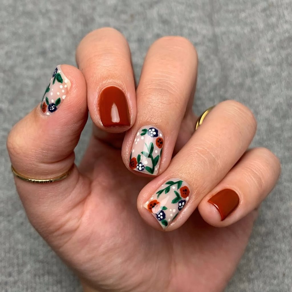 23 Floral Nail Design That Make Cutest Fall Mani – MorningKo