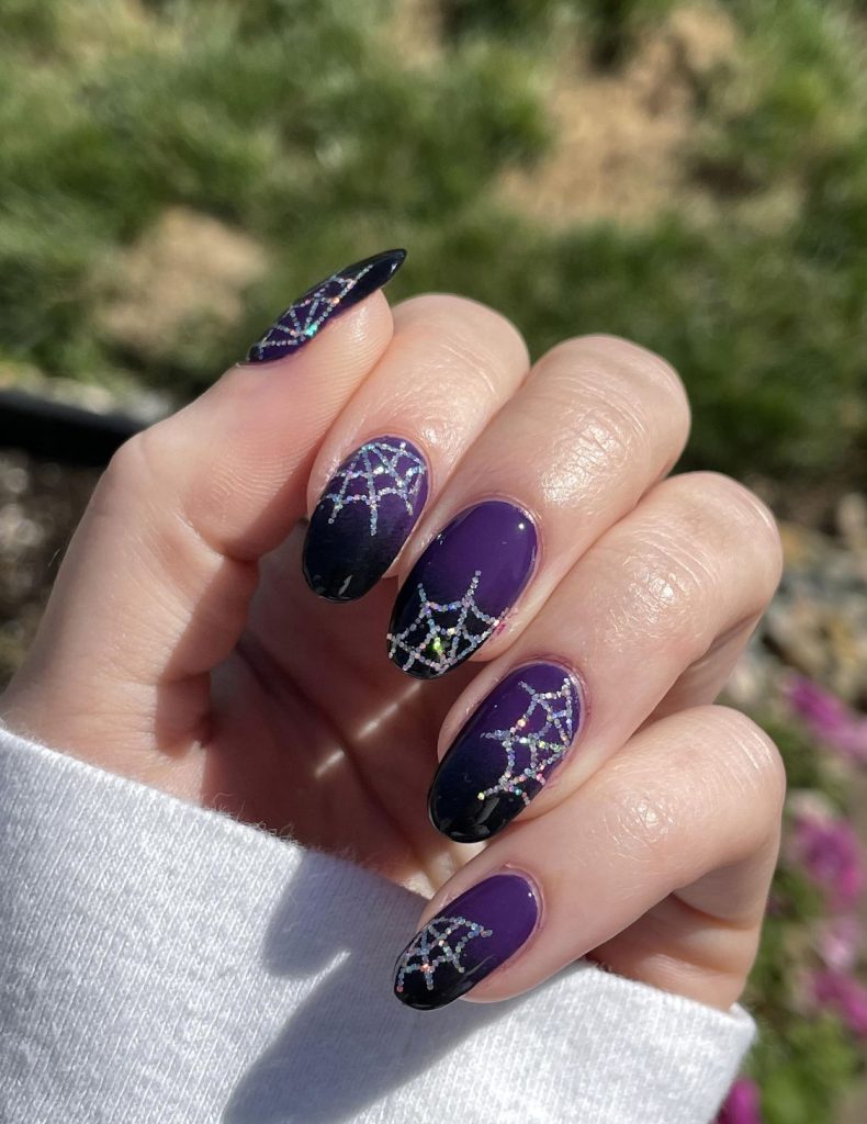 Wicked Halloween Mani: 30 Spooky Purple Poke Nail Designs – MorningKo