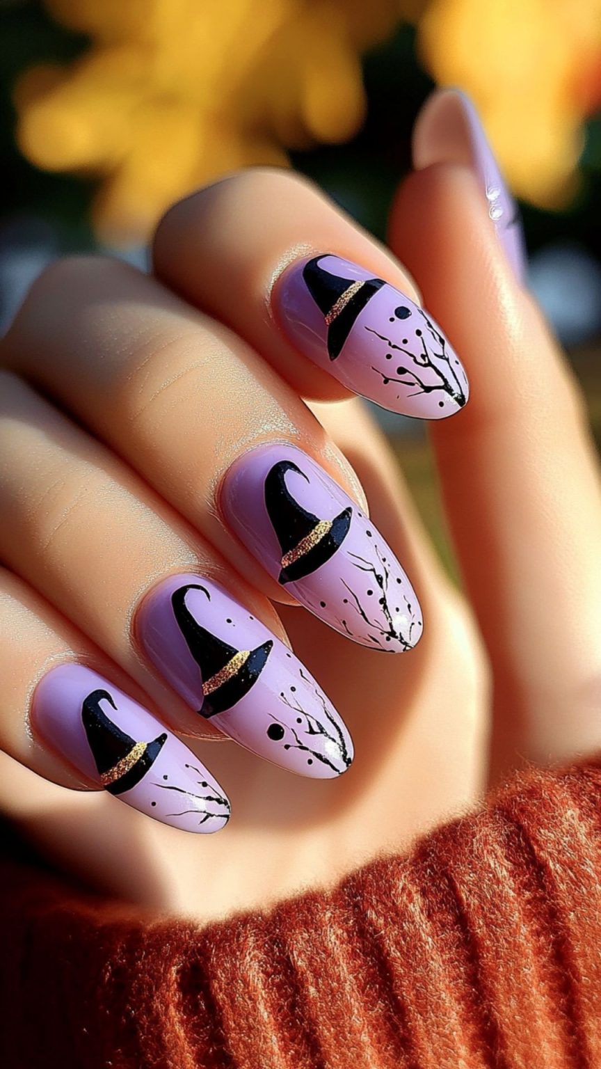 Wicked Halloween Mani: 30 Spooky Purple Poke Nail Designs – MorningKo