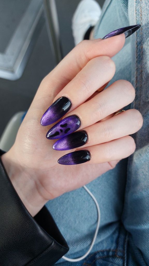 Wicked Halloween Mani: 30 Spooky Purple Poke Nail Designs – MorningKo
