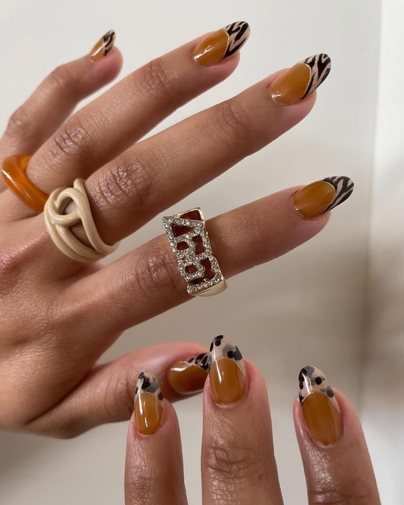 Fall French Tips Nail Ideas For 2025: 25 Cozy Autumn-Inspired Mani ...