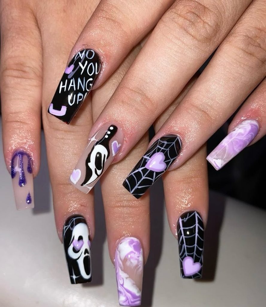 27 Sinister “Scream” Ghostface Nail Ideas – MorningKo
