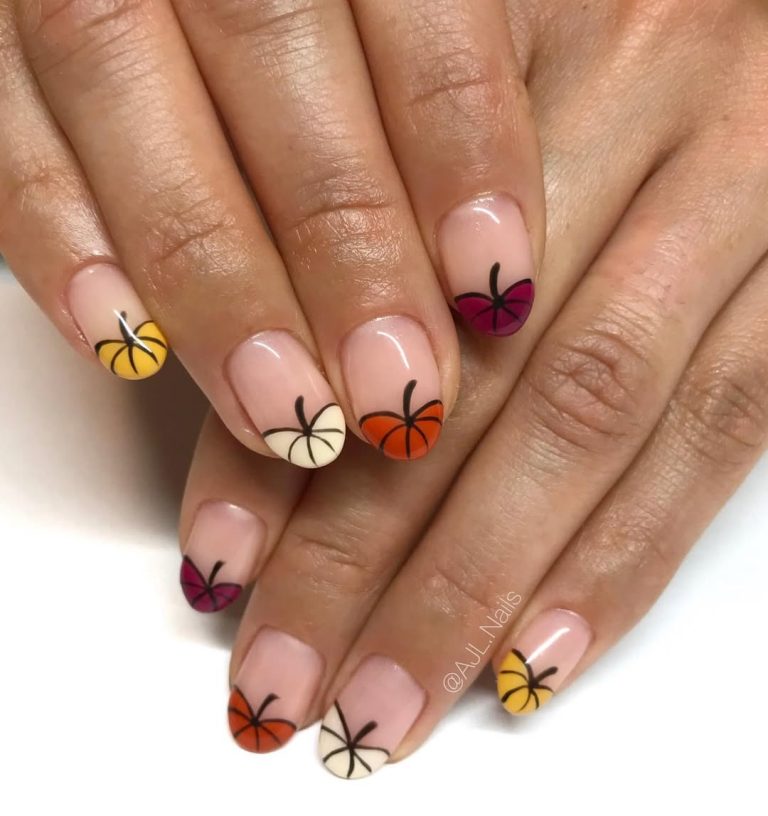 Fall French Tips Nail Ideas For 2025: 25 Cozy Autumn-Inspired Mani ...