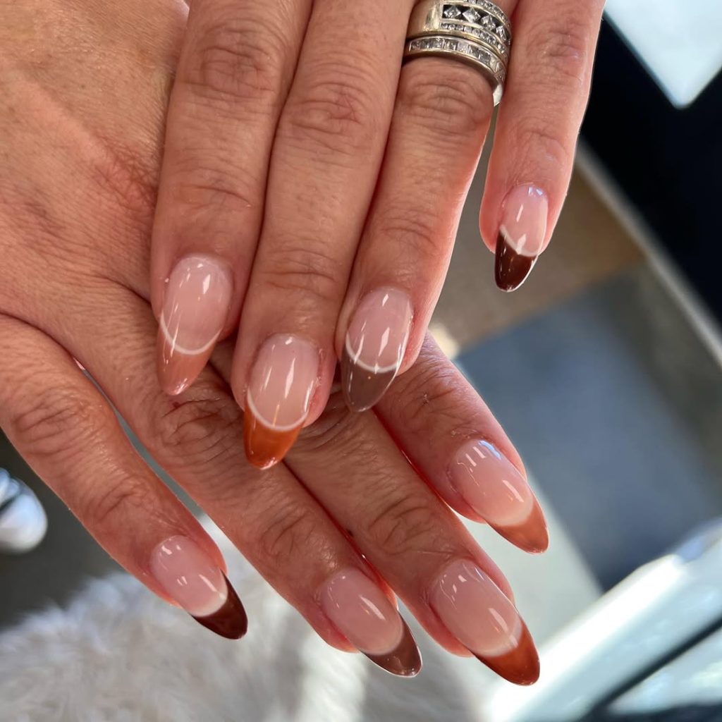 Fall French Tips Nail Ideas For 2025: 25 Cozy Autumn-Inspired Mani ...