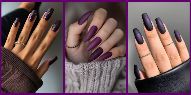 Purple Pop Fall Nails: 25 Must-Try Autumn Nail Art Ideas – MorningKo