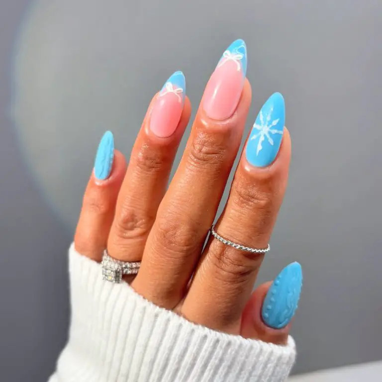 Trending Mani: 28 Cool Icy Blue Winter Nails – MorningKo